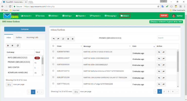 NusaSMS – SMS Inbox | NusaSMS